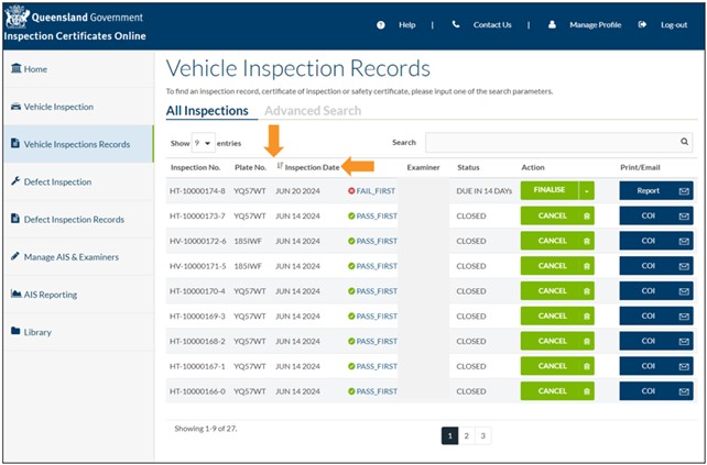 Incorrect inspection certificates and reports (Department of Transport ...