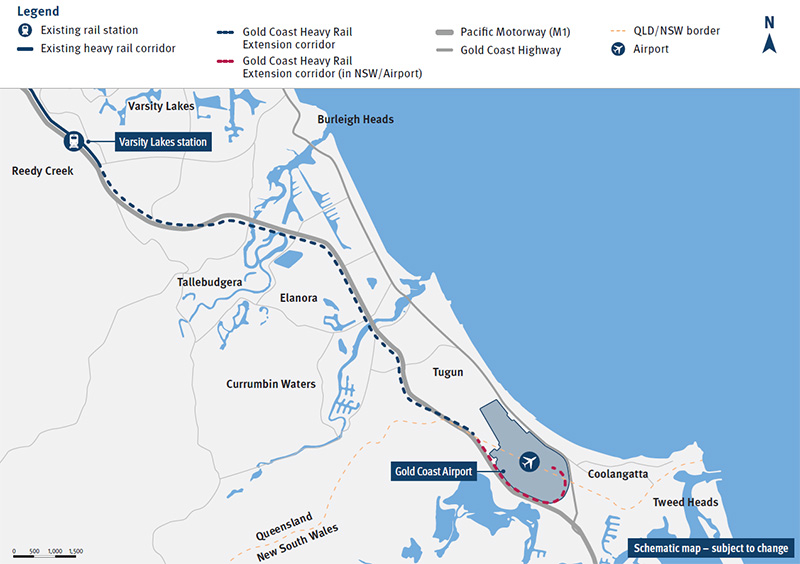 Gold Coast Heavy Rail Extension – Varsity Lakes to Gold Coast Airport ...