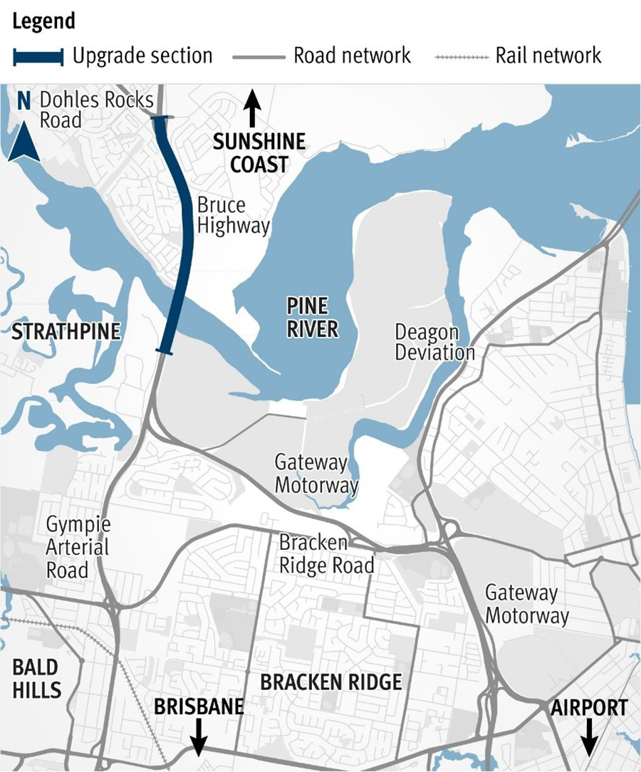 Bruce Highway (Brisbane - Gympie), Gateway Motorway to Dohles Rocks ...