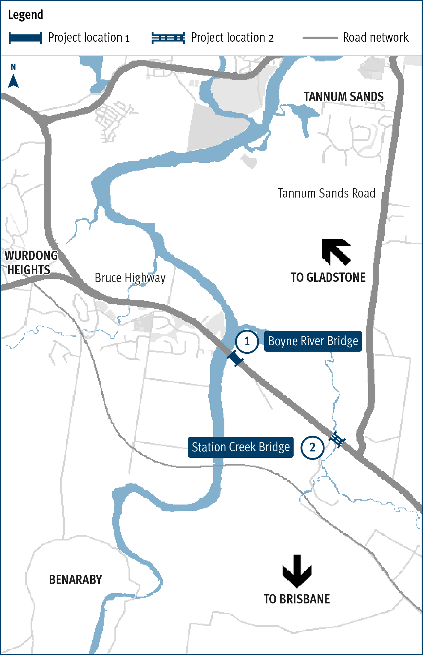 Bruce Highway Gin Gin Benaraby Station Creek and Boyne River ...