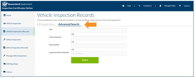 Vehicle inspection records (Department of Transport and Main Roads)