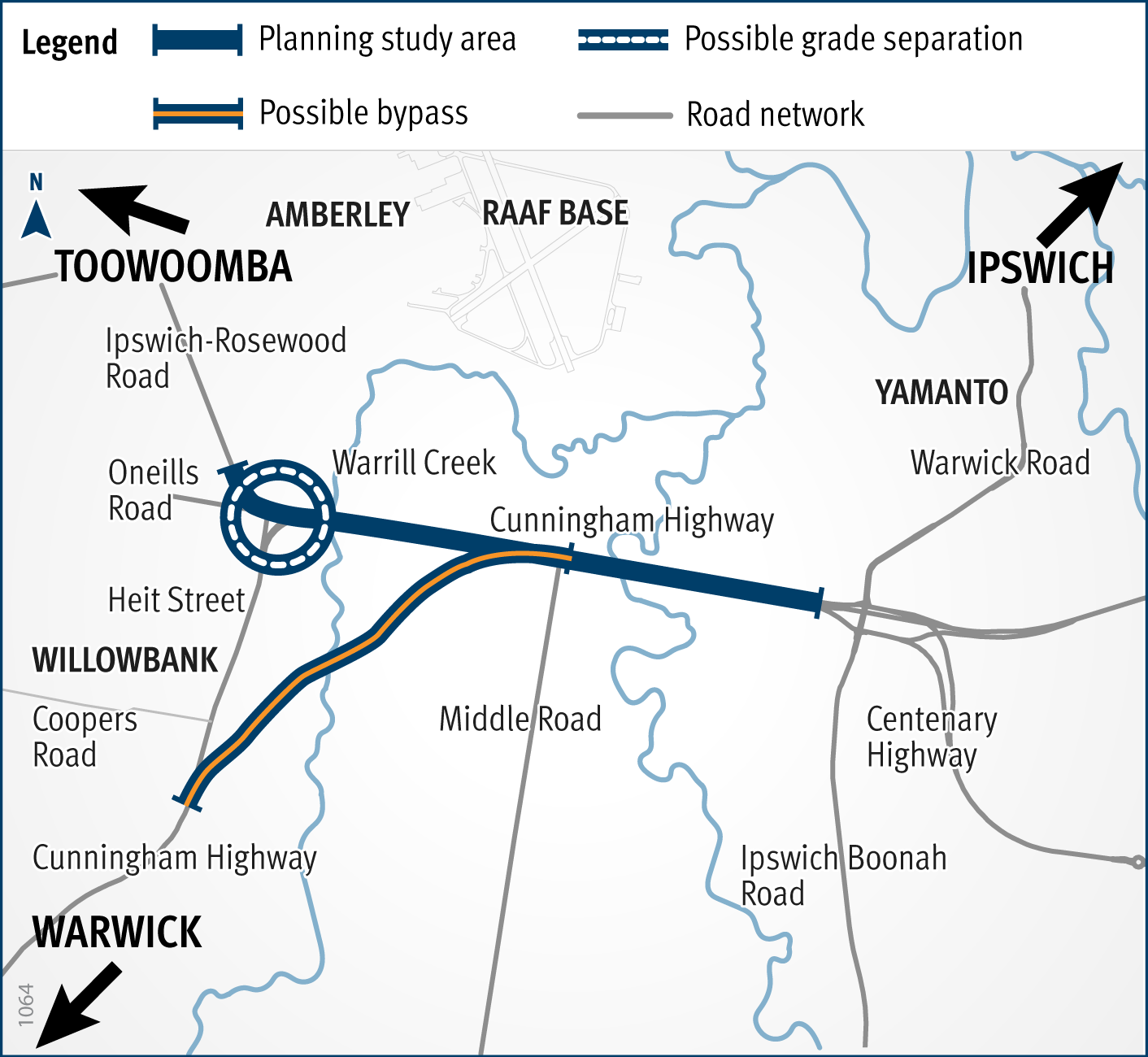 Cunningham Highway (Ipswich–Warwick) and Ipswich-Rosewood Road ...