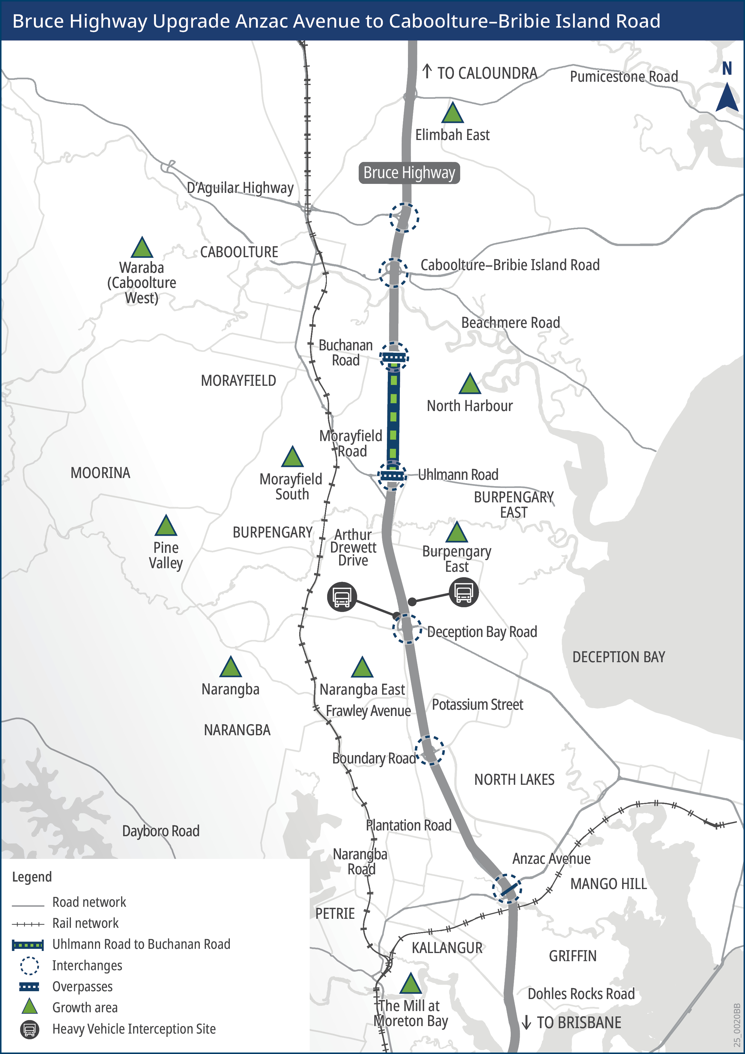 Bruce Highway (Brisbane - Gympie), Uhlmann Road to Buchanan Road ...