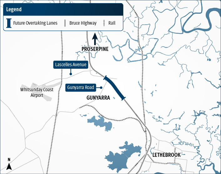 Bruce Highway (Mackay – Proserpine), Goorganga overtaking lanes ...