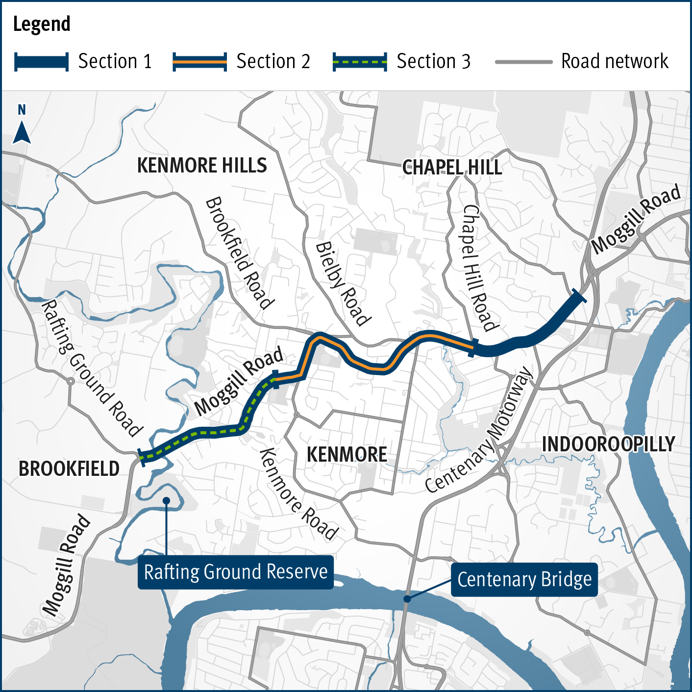 Moggill Sub - Arterial Road, Rafting Ground Reserve to Centenary ...