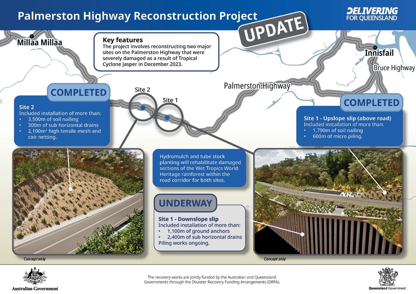 Palmerston Highway cyclone reconstruction works | Department of ...